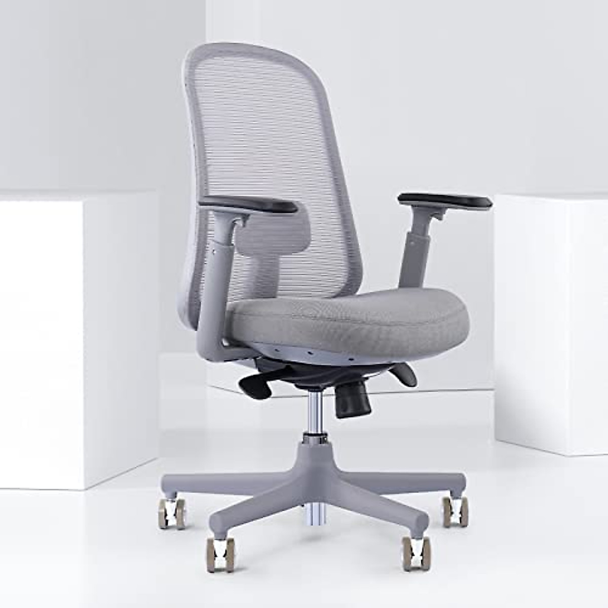 Odinlake Ergonomic Office Chair Mesh - 3D Adjustable Armrest Home Office Desk Chairs with Lumbar Support - Computer Swivel Task Chair Mid Back Office Chairs with PU Wheels(Model: Ergo Core 625)