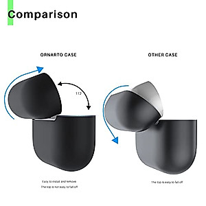 ORNARTO iPhone Accessories Bundle | Shockproof iPhone 13 Mini Case & AirPods Pro Case[Front LED Visible] - Black