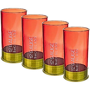 Fairly Odd Novelties 12 Gauge Shotgun Shell Shot Glasses Funny Gun Hunting Father's Day Dad Novelty Gag Gifts, Set of 4 Shot Gun Shell Shot Glasses, perfect Redneck Gifts! FON-10052