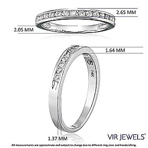 VIR JEWELS 1/4 carat (ctw) Diamond Wedding Anniversary Band for Women, Half Eternity Round Diamond Engagement Ring 14K White Gold Channel Set 0.25 cttw, Size 5.5
