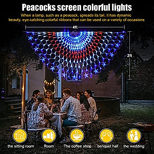 family LED American Christmas Lights Pleated American Flag Lights 4 x 2 Feet Patriot Decorations Holiday, Garden, Indoor and Outdoor Waterproof Flag Lights （2Pack） Fourth of July Decorations