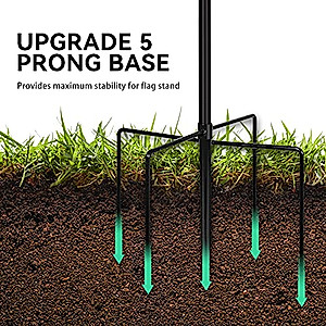 Jantens Garden Flag Holder Stand & Shepherds Hook, 36 Inch Garden Flag Pole with Anti-Wind Clip for Flag, Solar Lights, Wreath, and Decorations