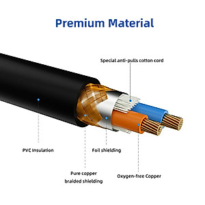 50ft / 15.24m DMX Cable, Eyeshot 3 Pin DMX Cables DMX Wires, DMX512 XLR Male to Female Stage Light Signal Cable with Metal connectors, Connection for Stage & DJ Lighting fixtures