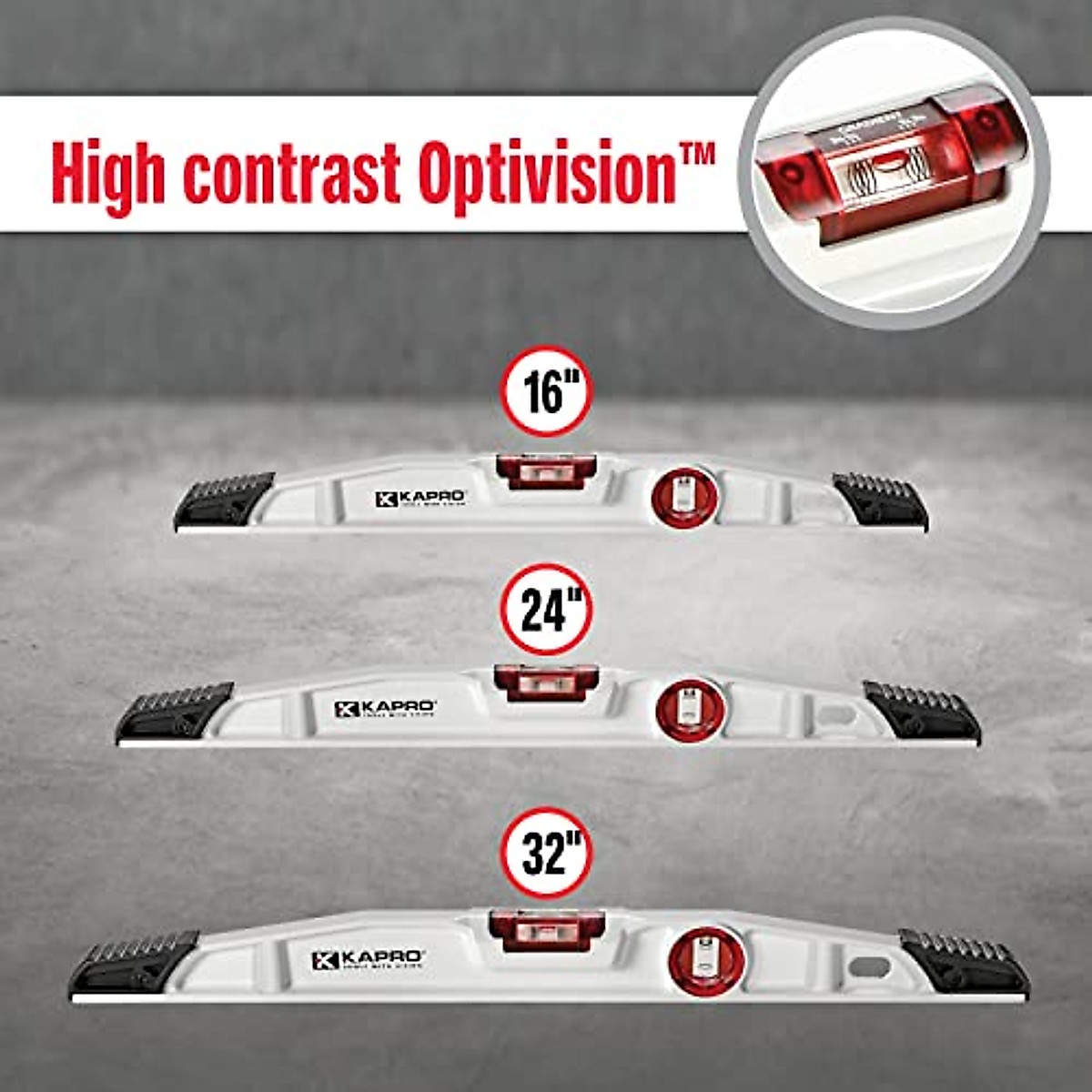 Kapro - 930 SmartCast Professional Level - Cast Mason’s Level - Features Optivision Red Acrylic Vials - VPA Tested - Aluminum - 32 Inch