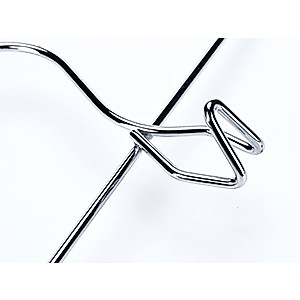 6 Quality Pants Hangers Heavy Duty Add-on Skirt/Slack Metal Hanger, Extra Wide Adjustable Clips, Multi Stackable Add on Hangers, Chrome, Jeans, Bottoms, Set of 6