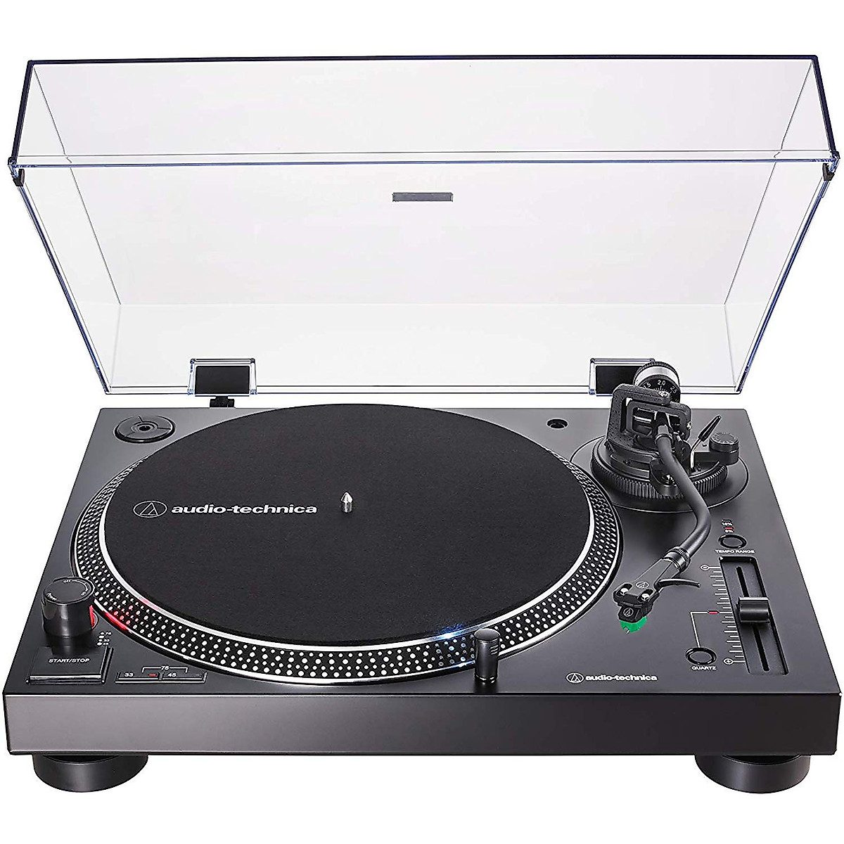 Audio Technica AT-LP120X-USB Direct-Drive Turntable Bundle with Kanto YU6 Powered Wireless Bluetooth Speakers - Black, Walnut