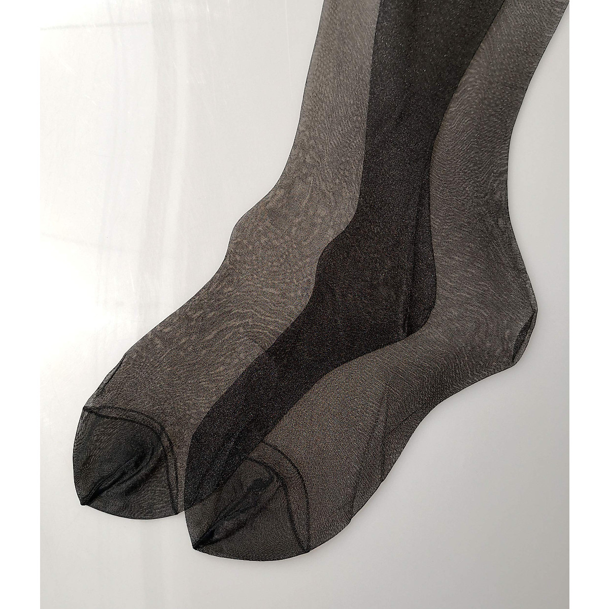 TVRtyle Women’s 10 Denier Vintage Thigh High See Through Non-stretch RHT Silk Stocking 928 (Large)