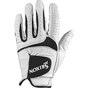 Srixon Tech Cabretta Golf Glove, Worn on Left Hand, M, White, Cadet Medium