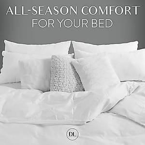 Danjor Linens Duvet Insert Twin - Lightweight Down Comforter for Twin Size Bed - Cooling, Microfiber, Down Alternative Fill - Machine Washable, White﻿