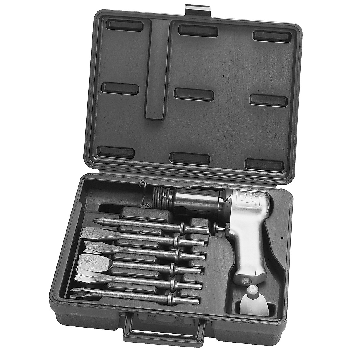 Ingersoll Rand 121-K6 Super Duty Air Hammer Kit, 121/Q Tool Plus 6 PC Chisel Set with Storage Case, Touch Trigger for Max Control, 3000 BPM & 9505 Edge Series Spring Chisel Set, 2-Piece