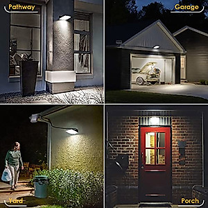 ALOVECO Solar Lights Outdoor Waterproof IP65 Motion Sensor Outdoor Lights LED Solar Powered Security Lights Dusk to Dawn Solar Flood Lights with 16.5ft Cable for Garage Shed Patio Wall Front Door