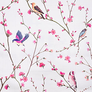 Yifely Peel & Stick Shelf Liner Removable Shelving Paper for Covering Apartment Old Nightstand Closet, Peach Birds, 17.7 Inch by 9.8 Feet