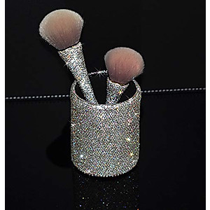 Bestbling Bling Rhinestone Large Mineral Powder Brush Makeup Brush Cosmetic Brush Foundation brush Perfect For Large Coverage Powder Bronzer Blush Blending Buffing 1 piece (Silver)