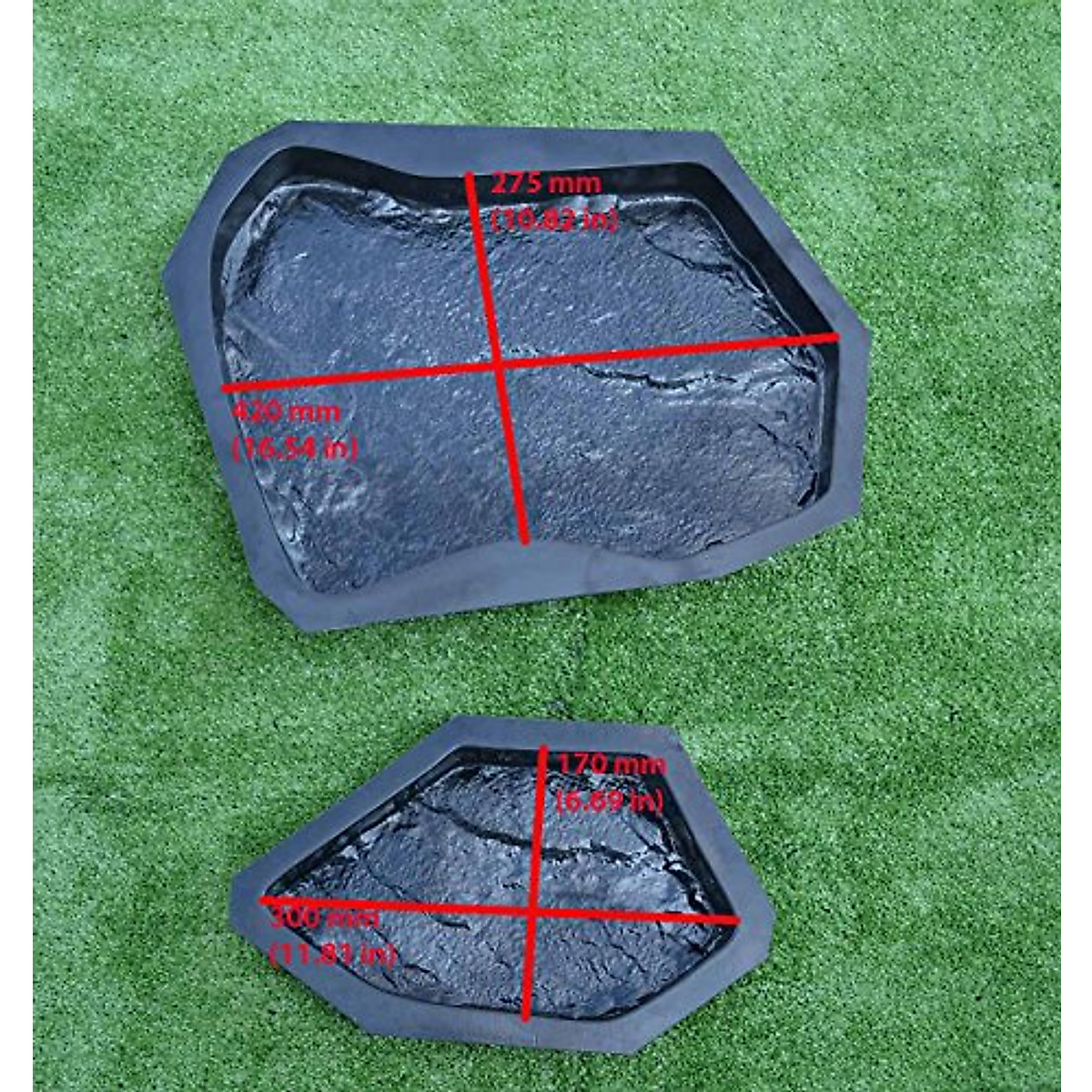 SvitMolds Concrete molds DIY Sold 6 pcs Plastic Moulds Flagstone Casting Concrete Paving Garden Paths Stone Patio Pavers for Garden Walkway #S34