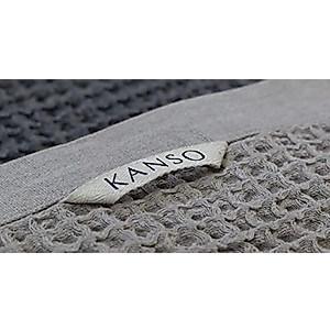 Kanso Face Wash Towel - Highly Absorbent Soft Honeycomb Texture Washcloth - Portable Eco-Friendly Bamboo Fiber Waffle Woven Towels for Face Wash - Tan, 14" x 14"