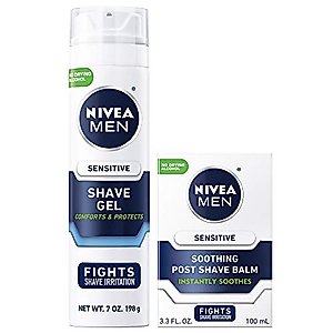 Nivea Men Sensitive Shaving Skin Care Set, Sensitive Shave Gel and Sensitive Post Shave Balm, 2 Pack