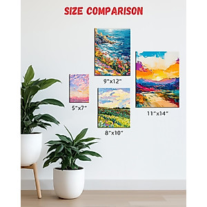 Simetufy 24 Pack 9 x 12 inch Canvas Boards for Painting- 8oz Gesso Primed Acid-Free 100% Cotton Canvas Panels for Acrylics Oil Watercolor Tempera Paints