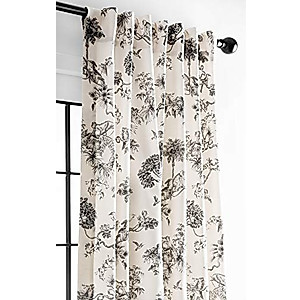 Maison d' Hermine Tailored Curtain 100% Cotton Easter One Panel 50"x108" Curtains, Easy Hanging with a Rod Pocket & Loop for Living Rooms Bedrooms Offices, Bonobo - Grey - Spring/Summer