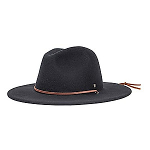 Brixton mens Field Wide Brim Felt Hat Fedora, Black, Large US
