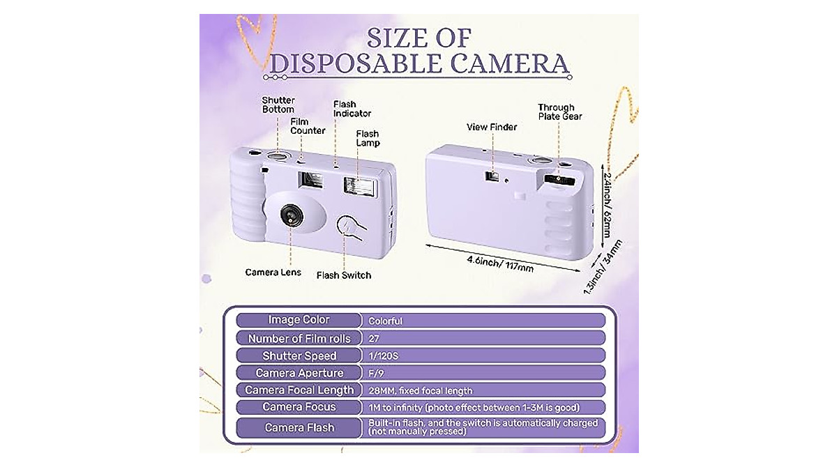 Treela Disposable Cameras 15 Pack for Weddings & Events