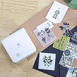 Phomemo M02 Pro Mini Printer- Bluetooth Thermal Photo Printer with 3 Rolls Colorful Sticker Paper, Compatible with iOS + Android for Plan Journal, Study Notes, Art Creation, Work, Gift