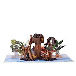 TRUANCE Pop Up Card Cats House Special Greeting Card For Mom Dad Daughter On Their Birthday With Blank Note