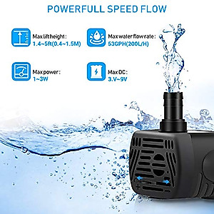 USB Water Pump fountain pump Submersible Water Pump 3W for Pet fountain pet Water Dispenser DC 3.5-9V Water Fountain Pump