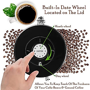 Mixpresso Bronze Stainless Steel Airtight Coffee Container with Date Tracking For All Types Of Coffee, Vacuum Sealed Airtight Container, Coffee Jar 16 Ounces, Coffee Grounds Container, Coffee Tin