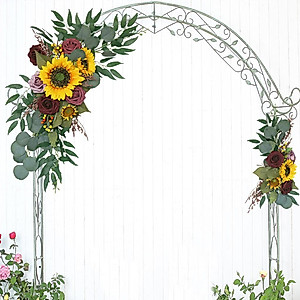 Colcolo 2Pcs Flower Swag Sunflowers Flower Garland Decor for Ceremony Backdrop