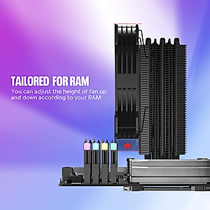 Vetroo V5 CPU Air Cooler with 5 Heat Pipes 120mm FDB PWM Processor Cooler for Intel LGA 1700/1200/115X AMD AM5/AM4 w/Addressable RGB Lights Sync (V5, Black)