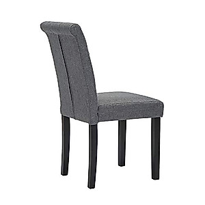 thksbought Set of 6 Chairs Upholstered Fabric Dining Chairs with Button-Tufted Details (Gray)