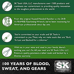 SK Professional Tools 88216 12-Point Fractional Wrench - Regular, 1/2 in. Combination Chrome Wrench with SuperKrome Finish, Made in USA