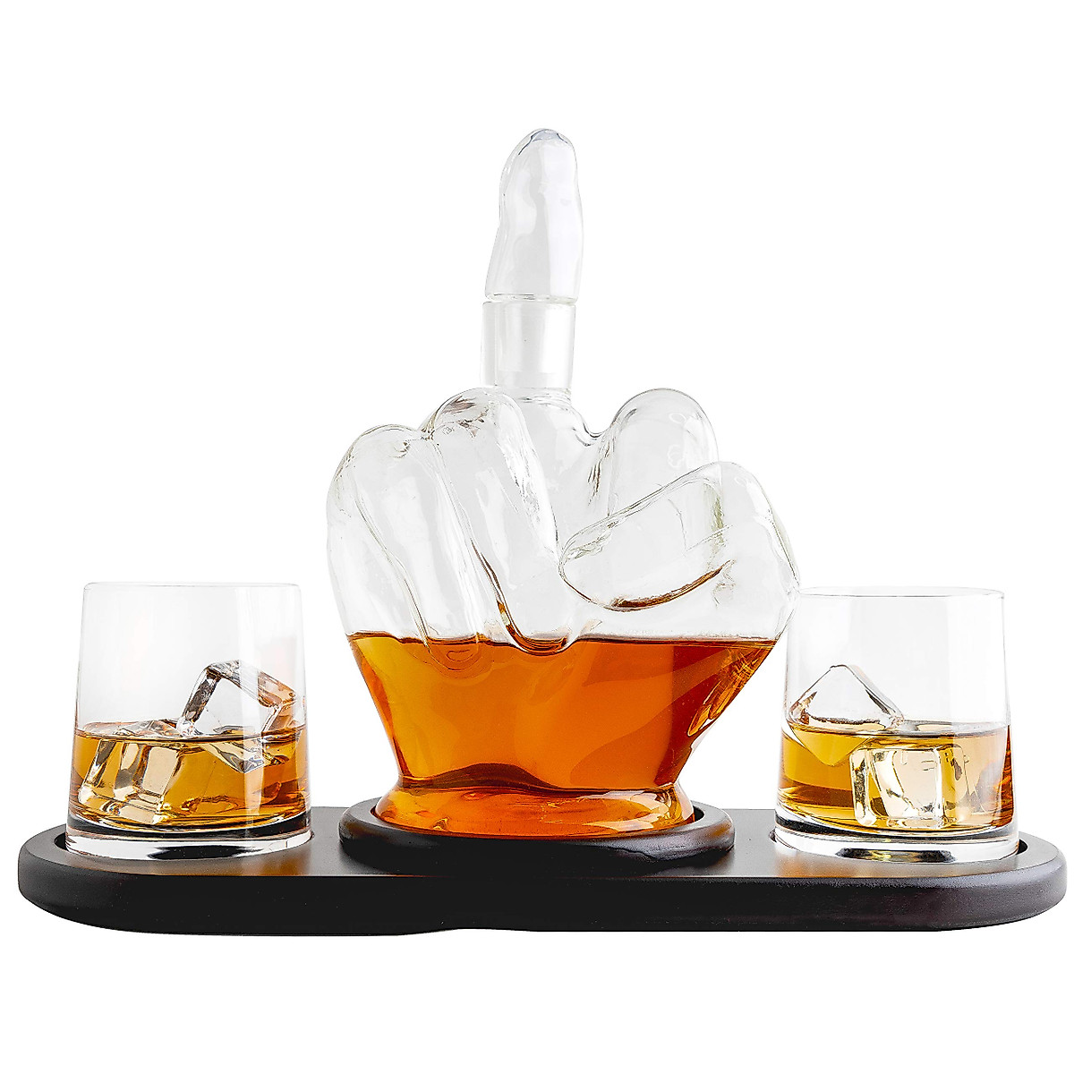 The Wine Savant Middle Finger Decanter Novelty Whiskey & Wine Decanter Set, Funny Gift for that Someone You Love! Middle Finger Gift For Adults, Flip Off Gift, Funny Gifts, Gag Gift