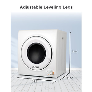 Commercial Care 3.5 Cu. Ft. Portable Dryer, 120V Electric Dryer for Clothes, Front Loading Dryer Machine Holds Up To 13.2 lbs. or 6 kg. of Laundry, Stainless Steel Drum, 1500 Watts, White