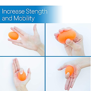 RMS 4-Pack Hand Exercise Balls - Physical & Occupational Therapy Kit for Strengthening Grip & Reducing Stiffness - Arthritis Pain Relief Exerciser for Rehabilitation, Fidget, Stress Relief