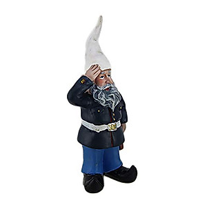 8 inch Dress Blues Bill Saluting U.S. Marine Military Garden and Shelf Gnome Statue Patriotic Decor