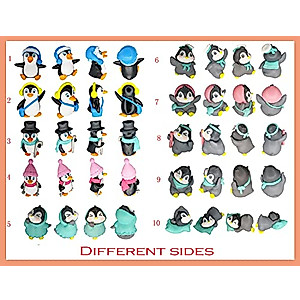 JKanruh 10 Pcs Mini Animals Miniature Penguin ,Cute Penguins Fairy Garden Moss Landscape Ornaments for Outdoor Decoration,Home Décor,DIY Garden,Christmas Ornaments