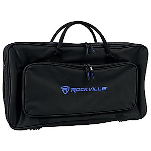 Rockville MCB22 Gig Bag Case 4 DJ/MIDI/Keyboard Controllers/Guitar Pedal Board,Black,23” x 12” x 4”