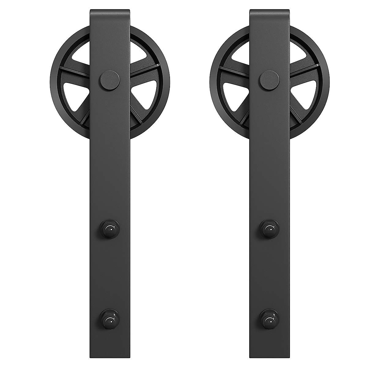 SMARTSTANDARD Sliding Barn Door Hardware Hangers 2pcs (Black) (Big Wheel Hangers)