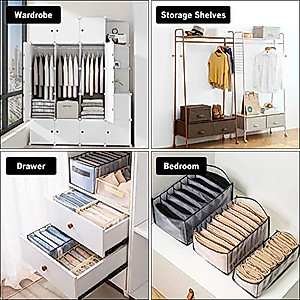 LANSKYWARE 3 PCs Drawer Organizers for Clothing,Clothes Drawer Mesh Separation Box,Wardrobe Folding Clothes Organizer Drawer Organizers,Storage Clothes Compartment Organizer for Pants Jeans T Shirt