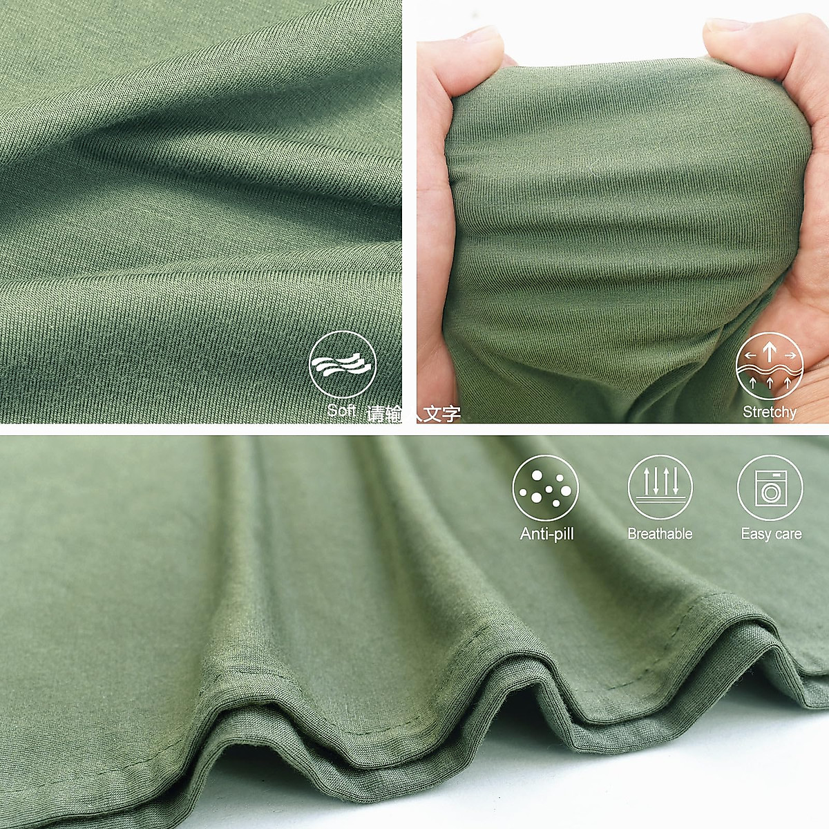 Aijoviko Newborn Swaddle Blanket with Hat Set Baby Swaddle Set Hospital Receiving Blankets for Girls Boys(Olive,35"*35")