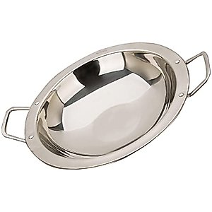 UPKOCH Handles Steel Ramen Handle Pans and Seafood Safe Flying Korean Use Paella Kitchen with Everyday for Double Stainless Stock Household Pot Grill Accessories Outdoor Hot Classic
