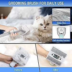 Pro Pet Grooming Kit & Vacuum Suction 99% Pet Hair, Low Noise Dog Grooming Clippers, 5 Pet Grooming Tools,1.2L Dust Box, for Shedding Tools for Dogs Cats and Other Animals Pet Hair