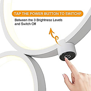 Floor Lamp for Living Room , Modern Ring Style , 24W Standing Lamp for Bedroom , 3 Brightness Levels Dimable with Touch Switch 3000K LED,39 Inches, Tall Lamp For Office, Kids Room, Reading Room(White)