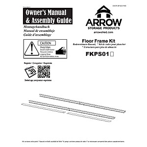 Arrow Sheds 4' x 3' Metal Floor Frame for Spacemaker Patio Storage Shed, Outdoor Storage Shed Floor Frame Base Kit (Flooring Not Included), Galvanized