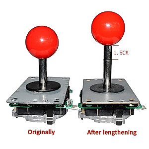 2Pcs Chrome Arcade DIY Shaft Extender Joystick Extension Rod Extender Shafts for Sanwa Joystick & Zippyy Joystick & Jamma Extension & Control Extender