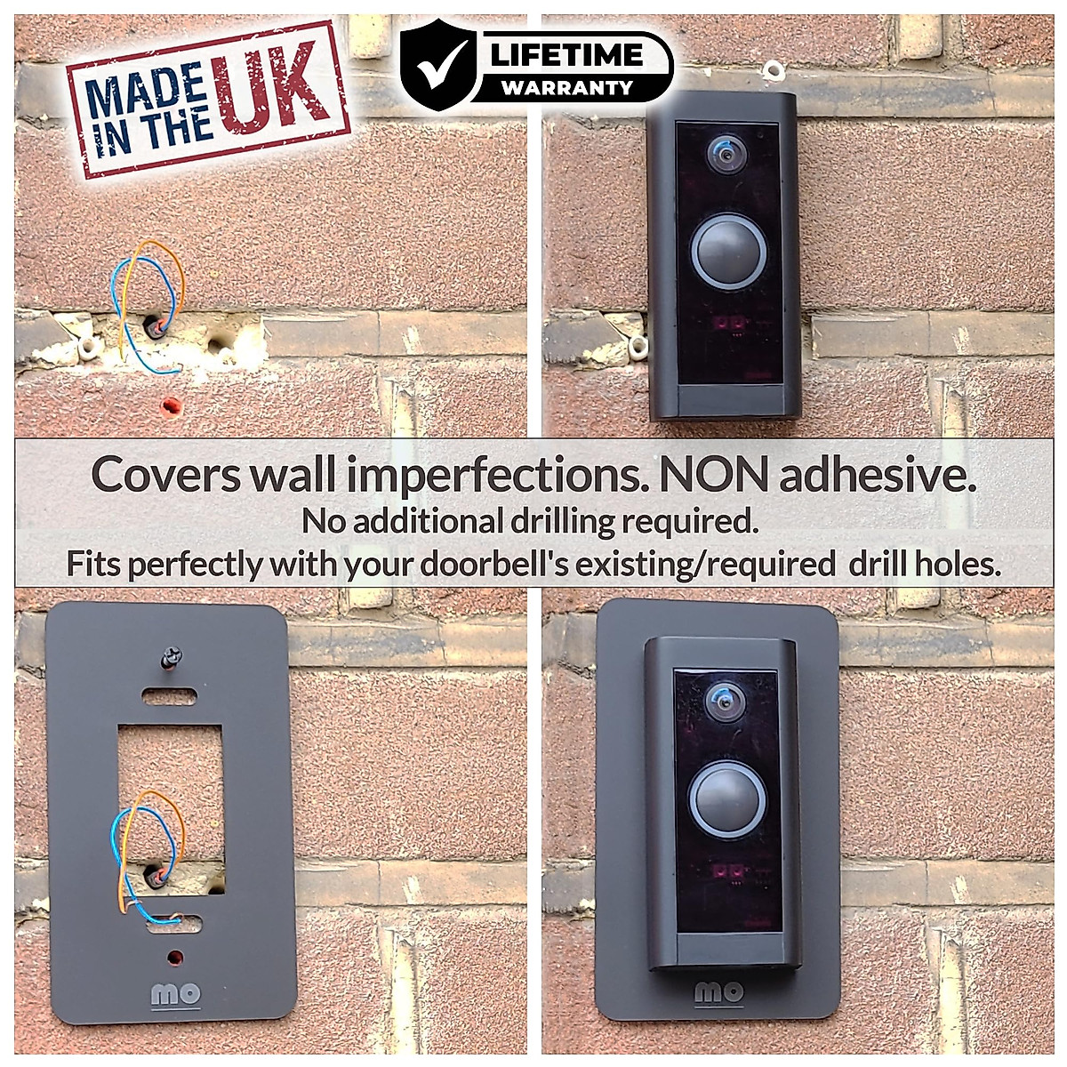 Wall Plate Compatible With RingWired Matt Finish Heavy Duty Perspex Plastic