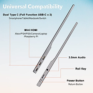 Portable Monitor 4K 15.6 Inch, 100% RGB Ultra HD 3840x2160 USB C HDMI External Second Monitor for Laptop, MacBook, PS5, PS4, Xbox, Switch, Built-in Speaker, with Cover Stand