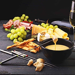 Fondue Forks Set, 12 Color Coding Stainless Steel Meat Forks with Heat Resistant Handle, Length 9.5 inch