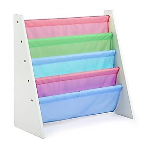 Humble Crew Kids 5 shelf Book Rack Storage Bookshelf, White/Pastel (Pastel Collection)